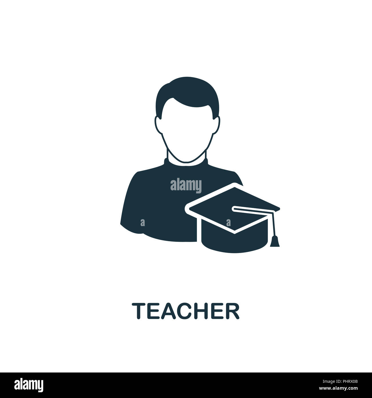 Lehrer Symbol. Schwarzweiß-Design von Berufe Sammlung. UI. Pixel ...