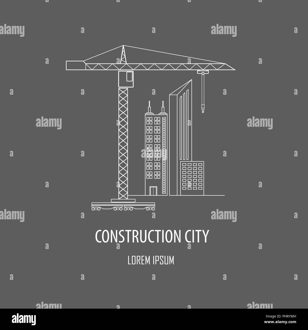 Kran-/Maschine logo und Abzeichen Vorlage Gliederung einfache Version ...
