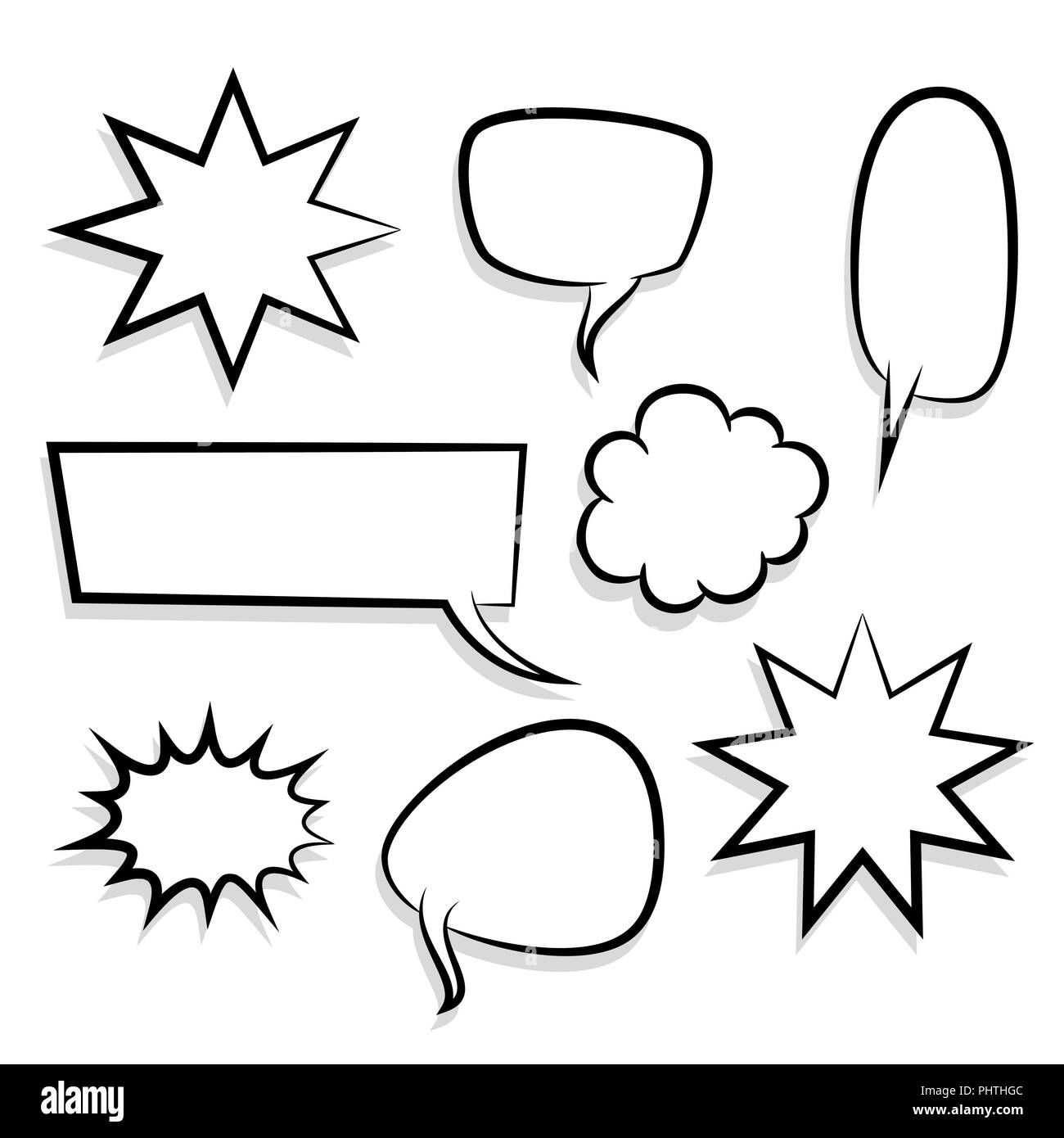 Große leere Sprechblase Comic Text Stock-Vektorgrafik - Alamy