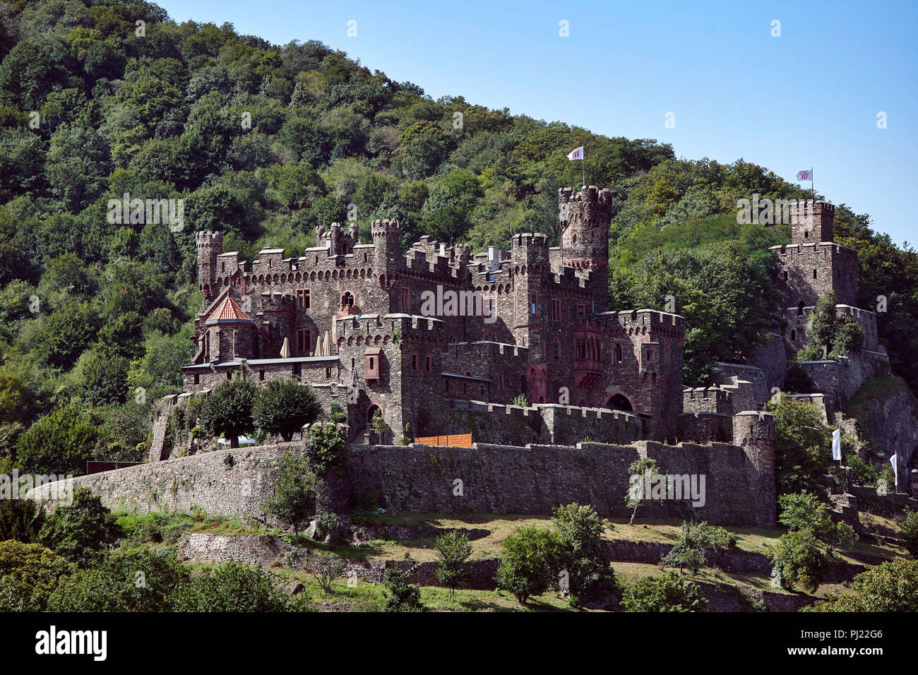 Burg Reichenstein (Schloß) bei Trechtingshausen am Rhein (Rhein ...