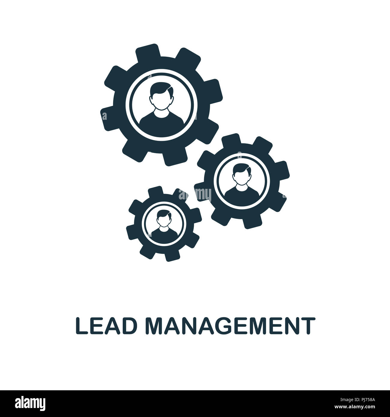 Lead Management Symbol. Monochrom Design aus der Sammlung. UI. Pixel ...