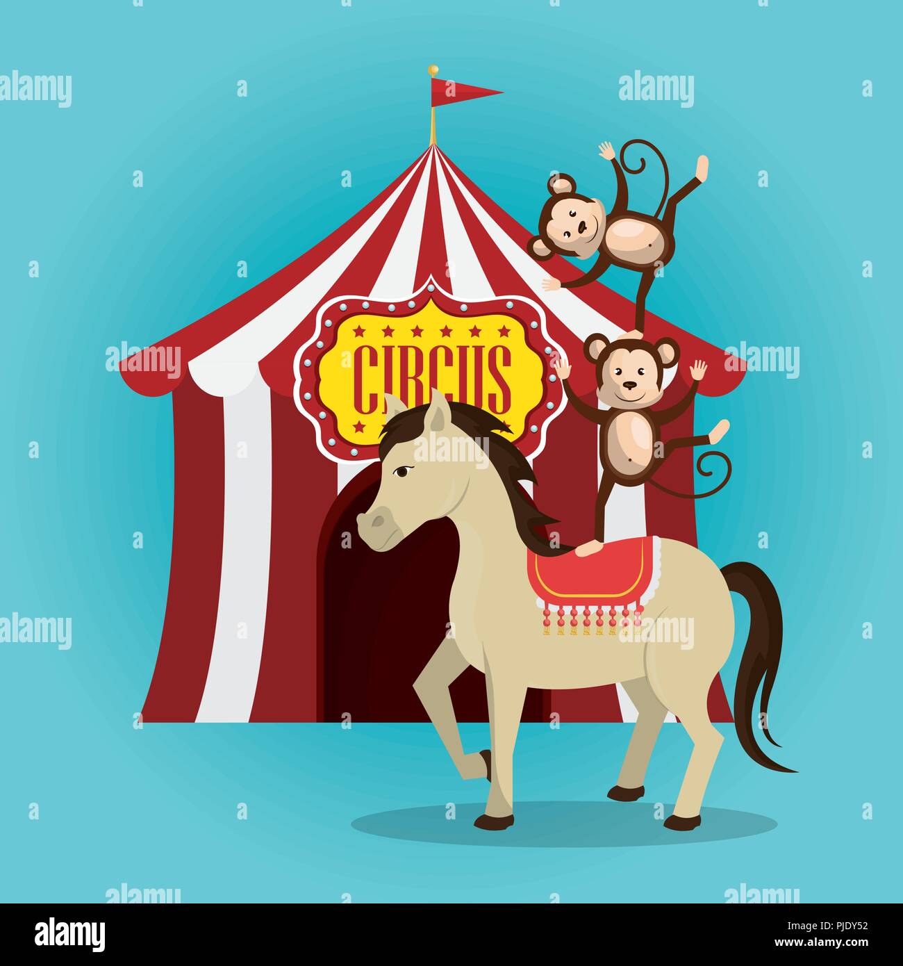 Cartoon animal circus circus tent -Fotos und -Bildmaterial in hoher ...