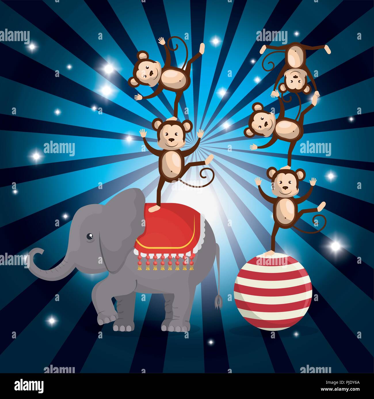 Cartoon Circus Elephant Stock-Vektorgrafiken kaufen - Alamy