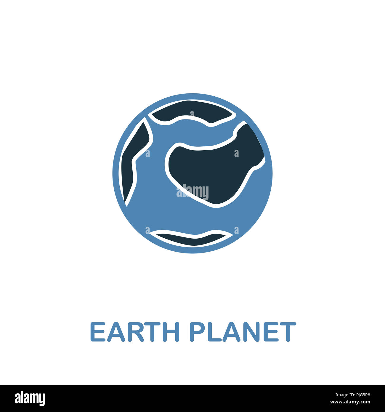 Erde - Planet Symbol in 2 Farben Design. Pixel Perfect einfache ...