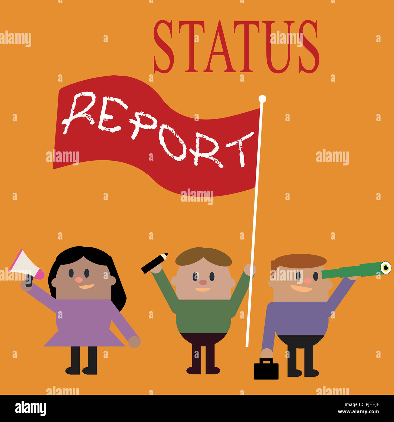 Konzeptionelle Handschrift zeigt Status Report. Business Foto text ...