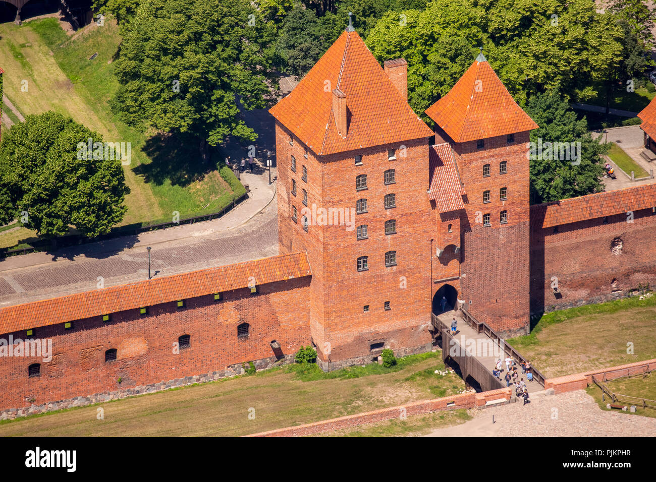 Marienburg, Schloss, Backsteingotik, Fluss Fluß Nogat, Stadt Marienburg ...