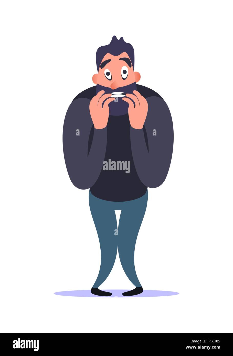 Cartoon man afraid -Fotos und -Bildmaterial in hoher Auflösung – Alamy