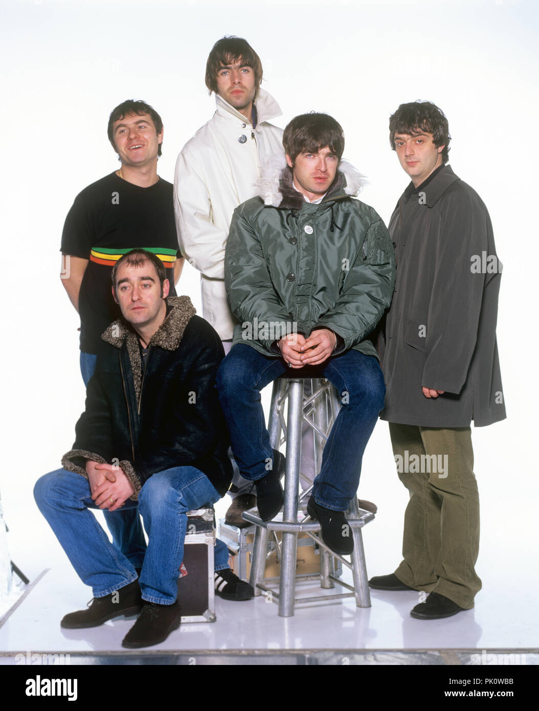 Oasis (L-R): Alan White, Paul "Bonehead" Arthurs, Liam Gallagher, Noel ...