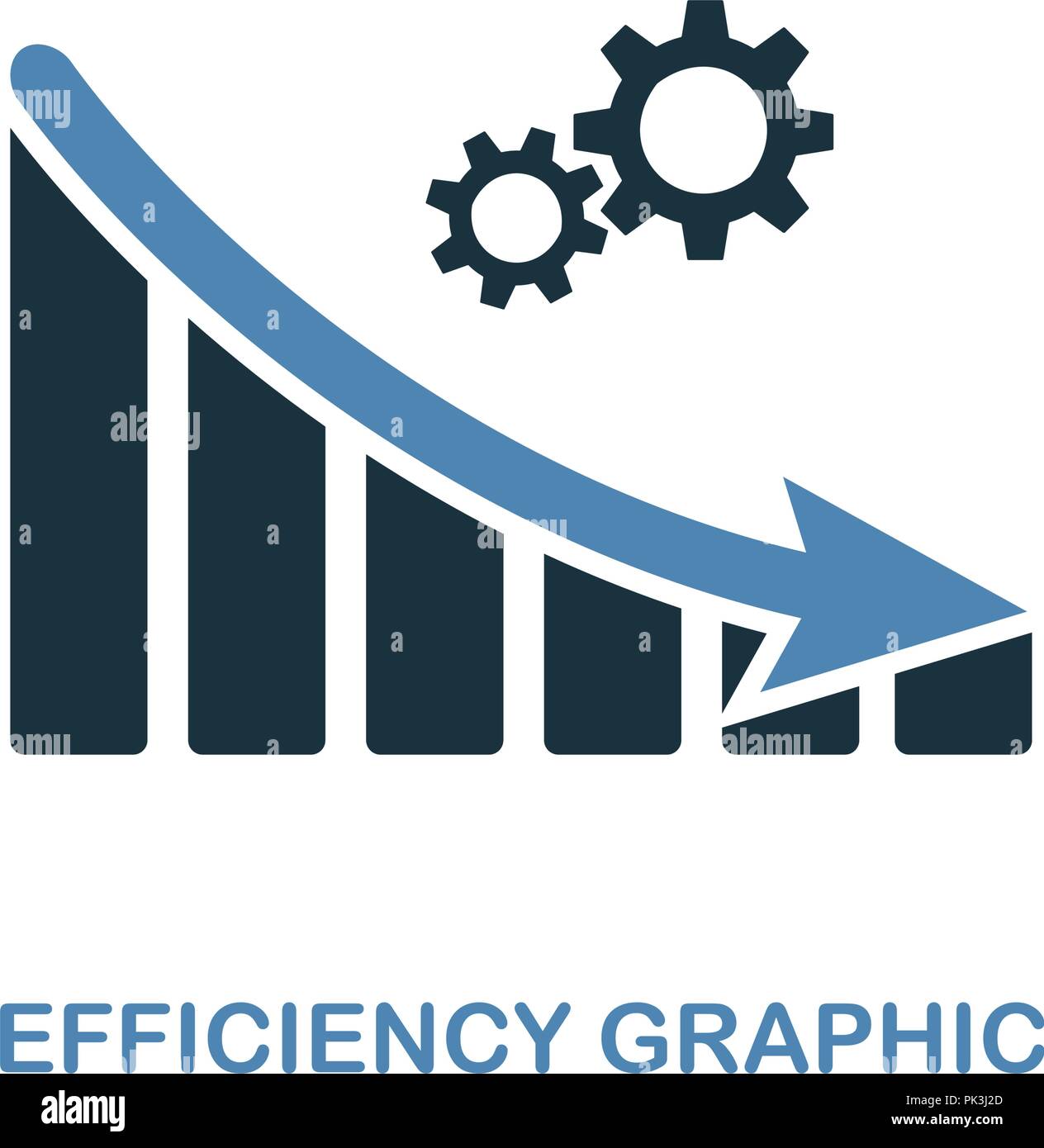 Effizienz verringern das Symbol Grafik. Monochrom Design aus Diagramm ...