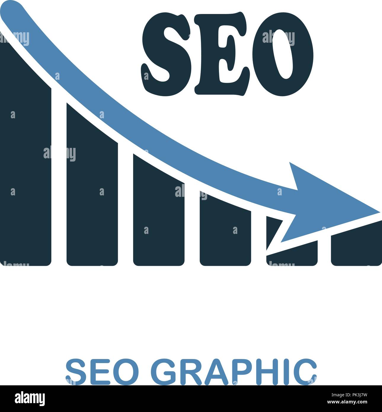 Seo verringern das Symbol Grafik. Monochrom Design aus Diagramm ...