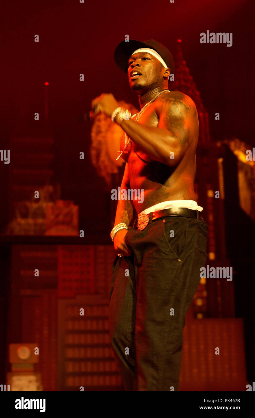 50 Cent, amerikanischer Gangsta-rapper und Wittlich, bei einem Konzert ...