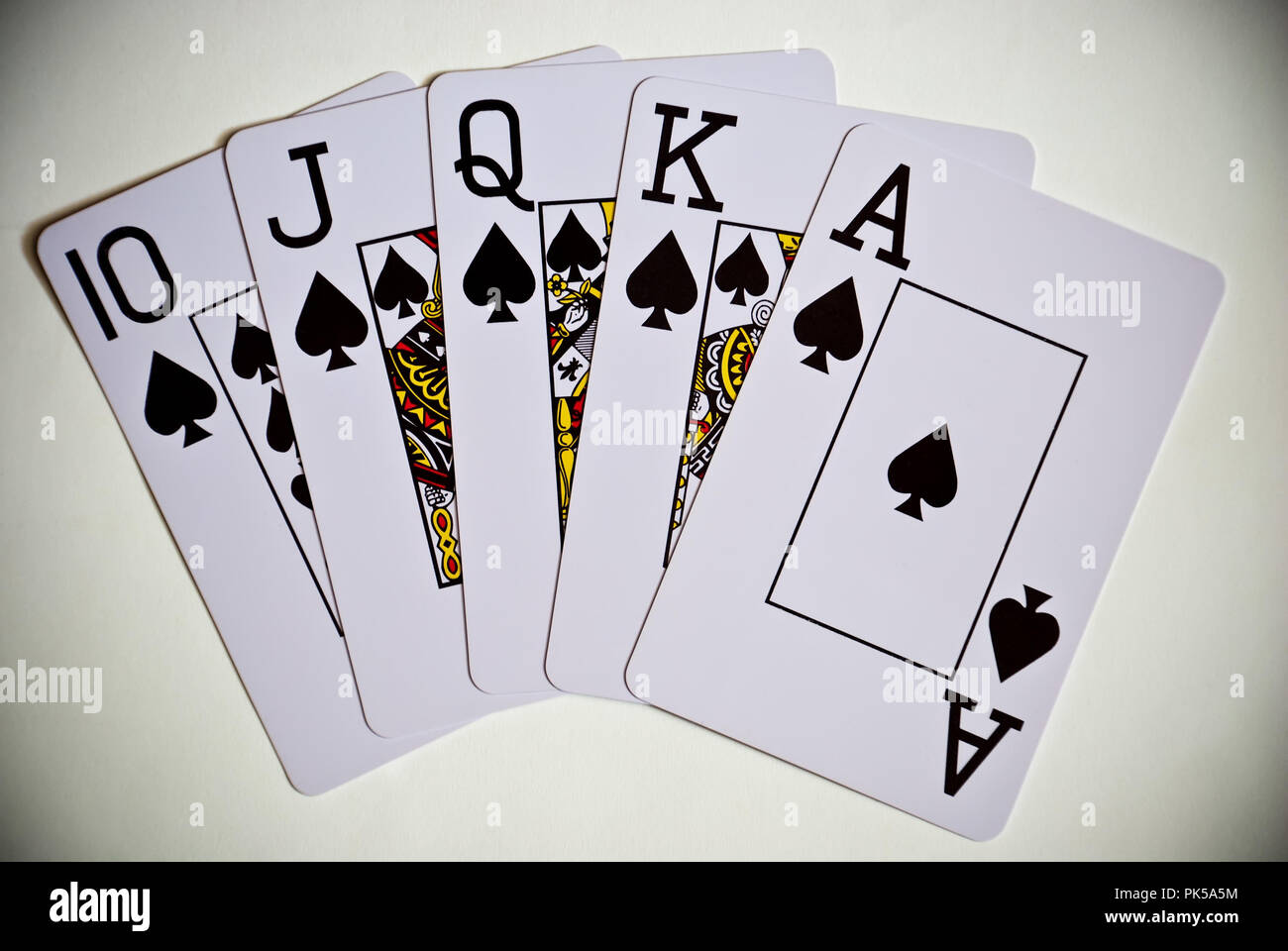 Royal flush of spades -Fotos und -Bildmaterial in hoher Auflösung – Alamy