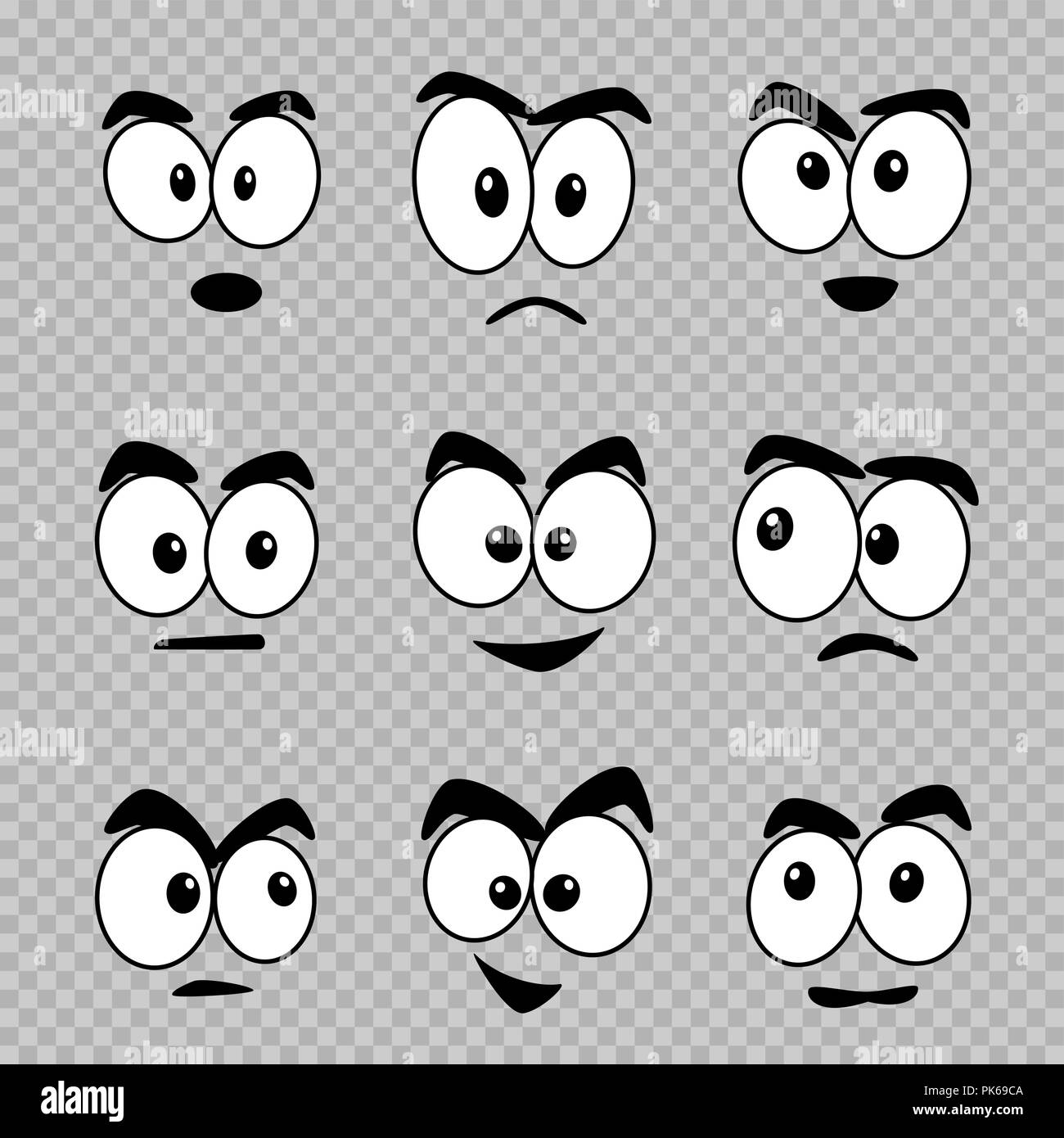 Cartoon eyes icon Schwarzweiß-Stockfotos und -bilder - Alamy