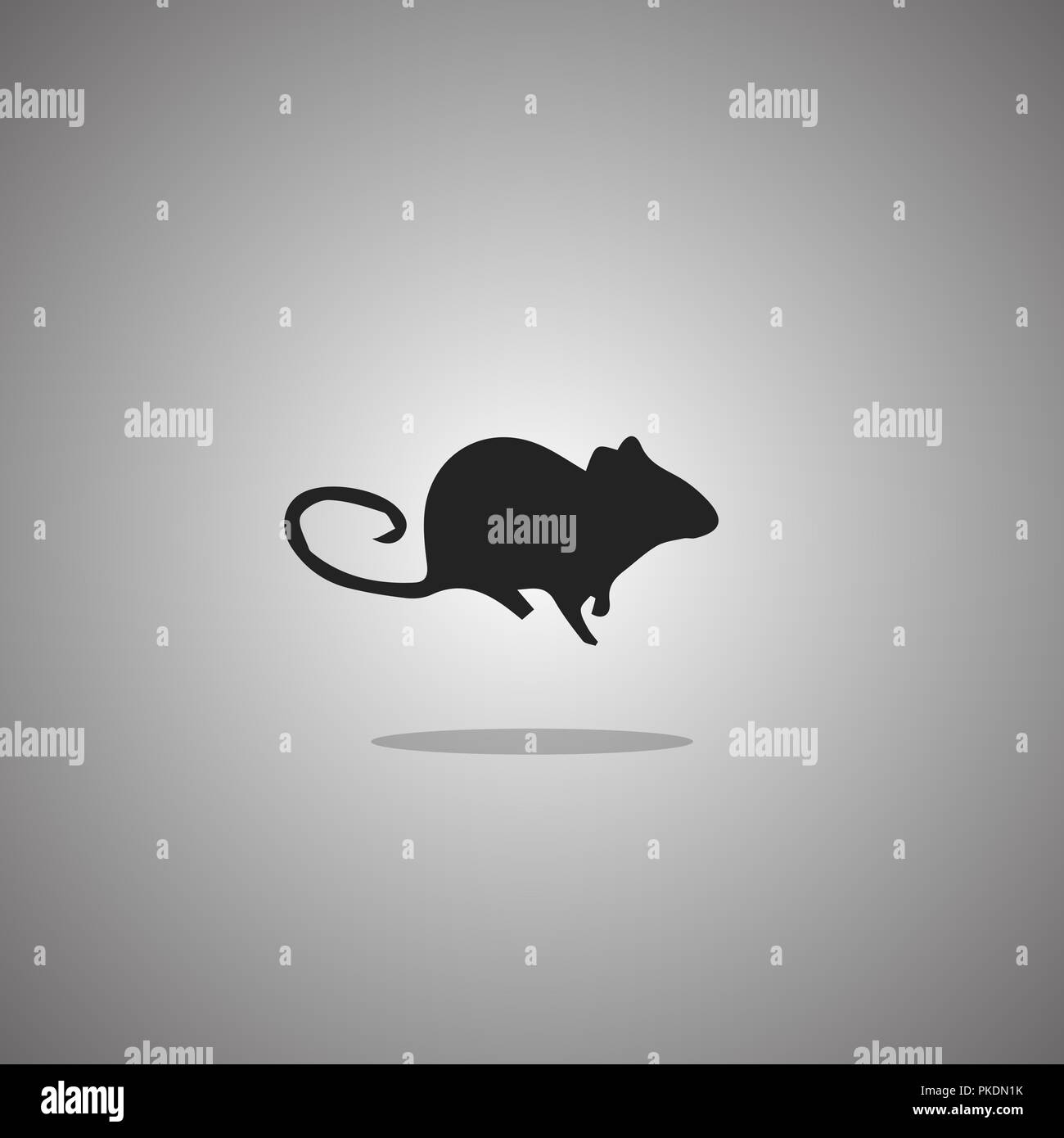 Ratte Silhouette. Vector Illustration. Isoliert weißer Hintergrund ...