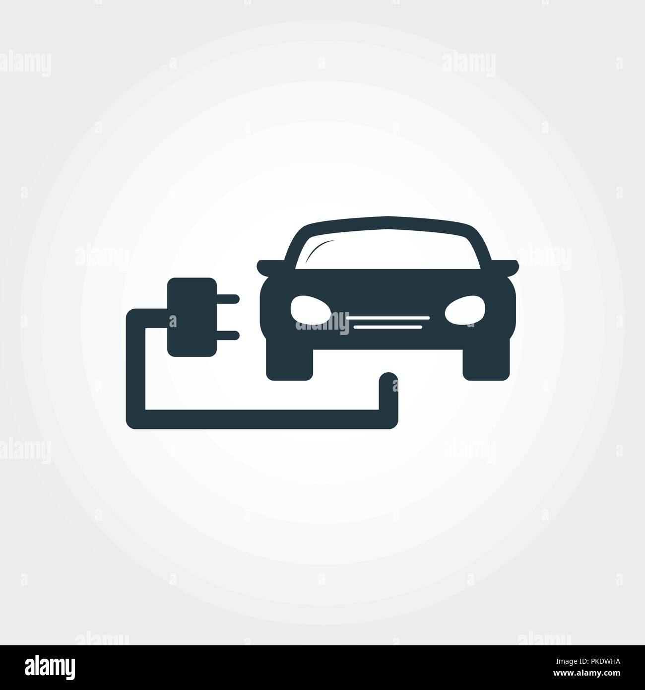 Elektroauto Symbol. Monochrom Design aus der Sammlung. UI. Pixel ...