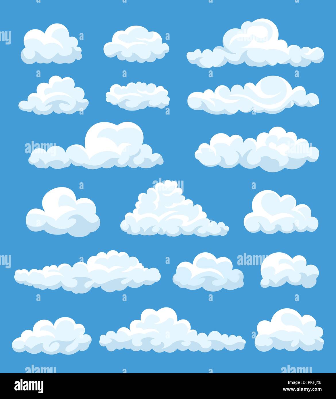 Eingestellt von Cartoon Wolken Stock-Vektorgrafik - Alamy