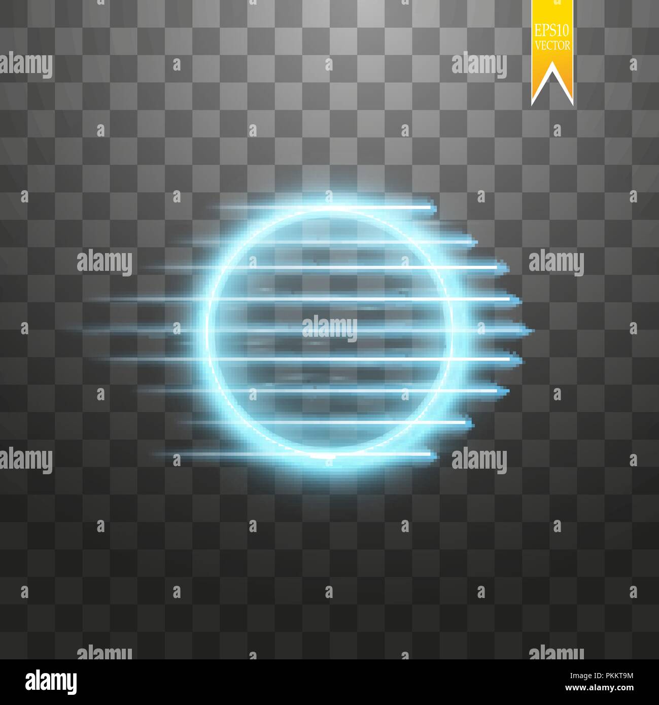 Blauer runder Rahmen. Shining circle Banner. Auf schwarz transparenten ...
