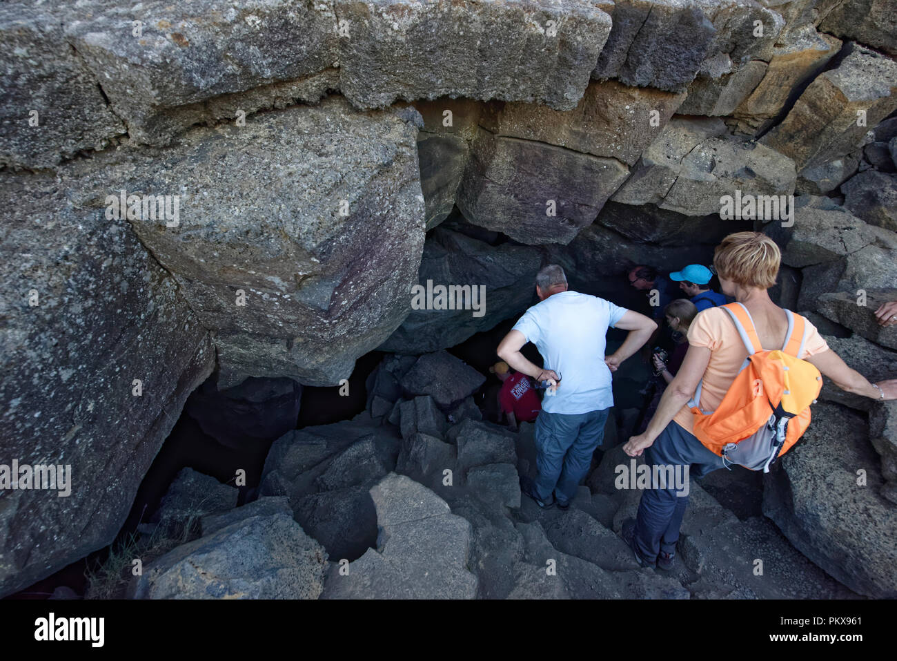 Vulkankrater Hverfjall nahe See Mývatn in Island, einer der größten ...