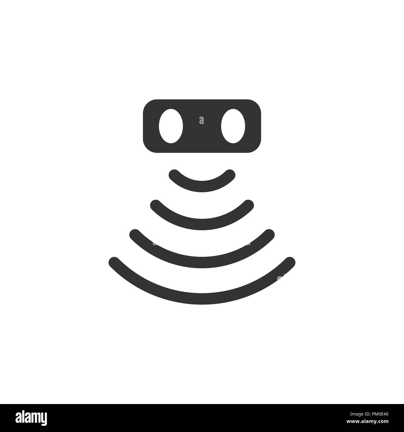 Motion Sensor Symbol im flachen Stil. Sensor Wellen Vector Illustration ...