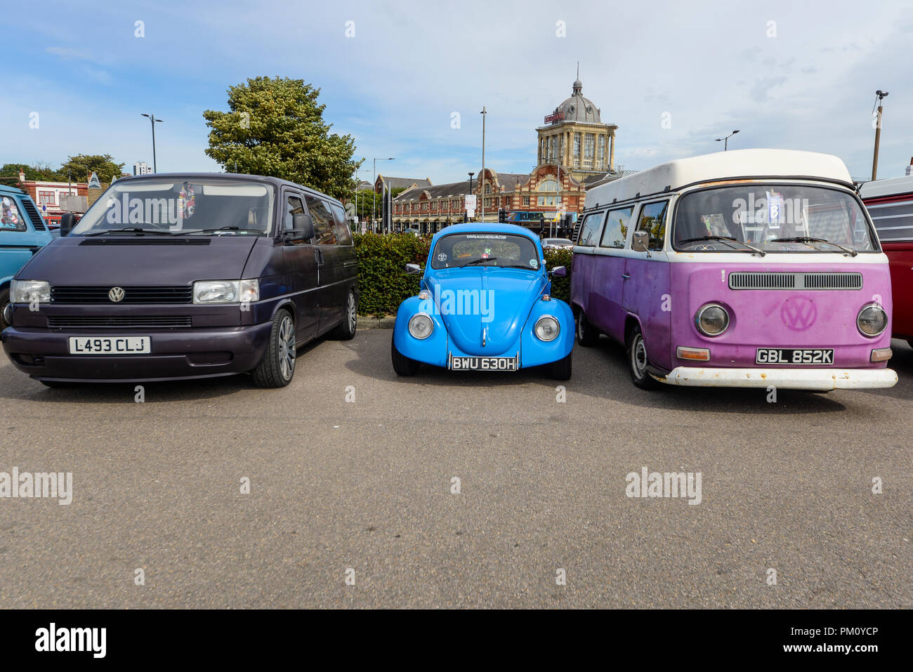 Klassische Autos am Strand Auto Show fand am Southend direkt am Meer ...