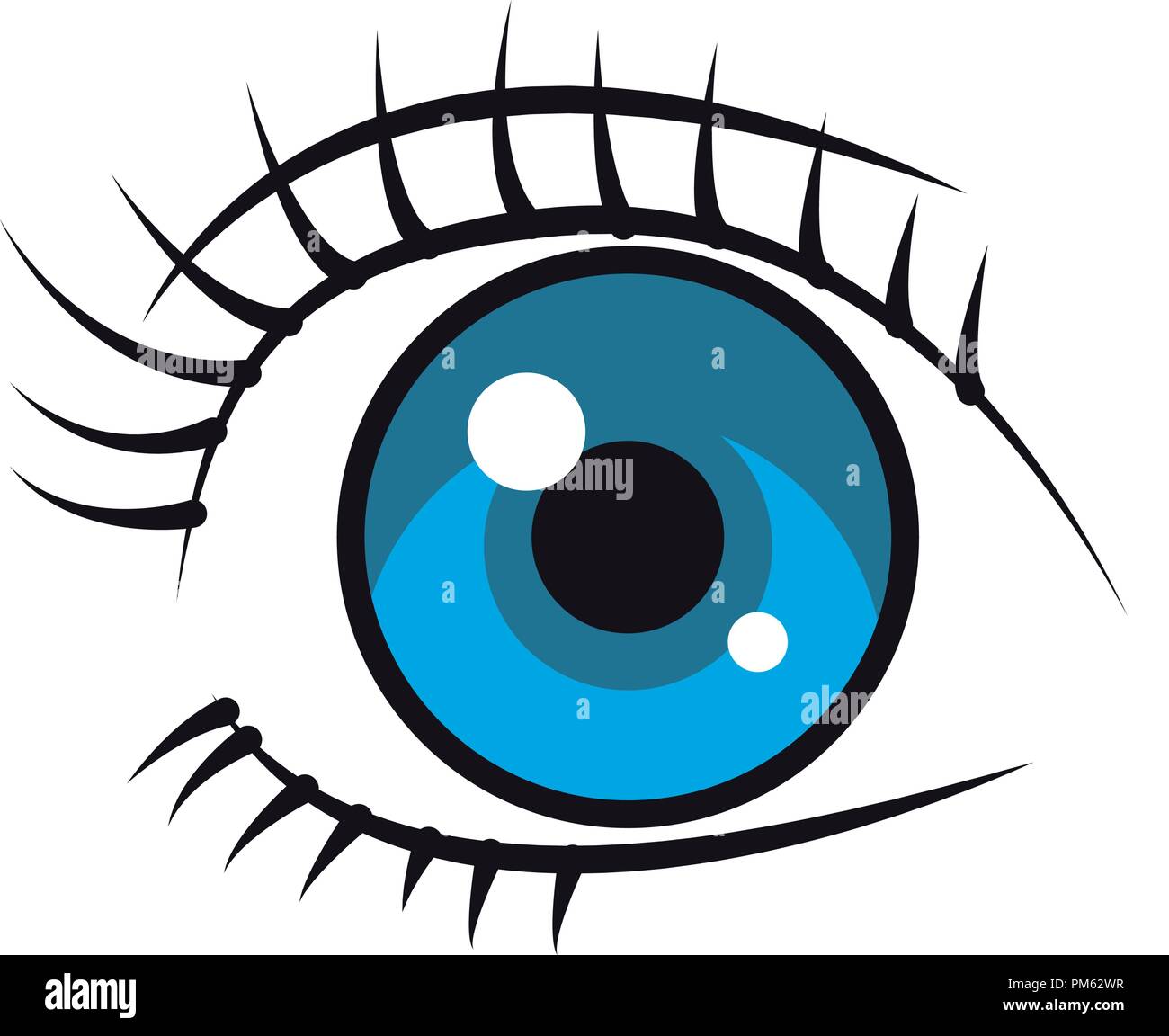 Frau Auge Cartoon Stock-Vektorgrafik - Alamy