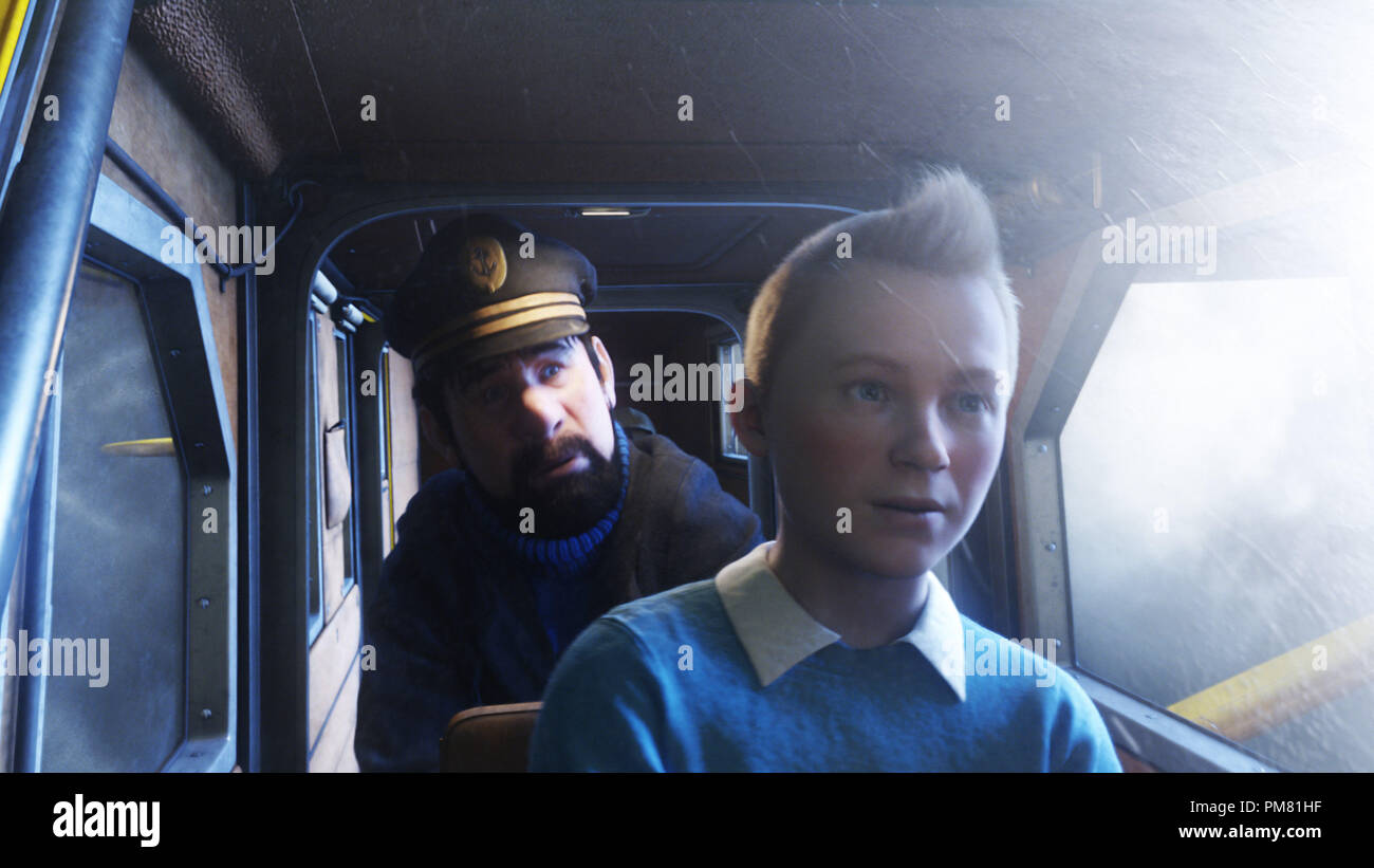 Nach rechts: Kapitän Haddock (Andy Serkis) und Tim (Jamie Bell) in die ...