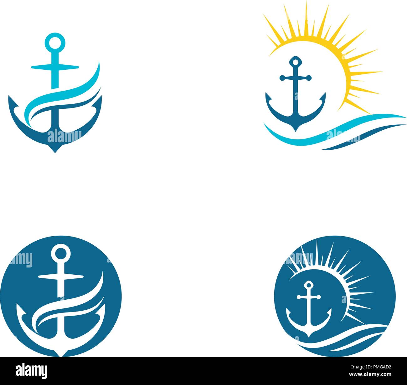 Blauer anker Stock-Vektorgrafiken kaufen - Alamy