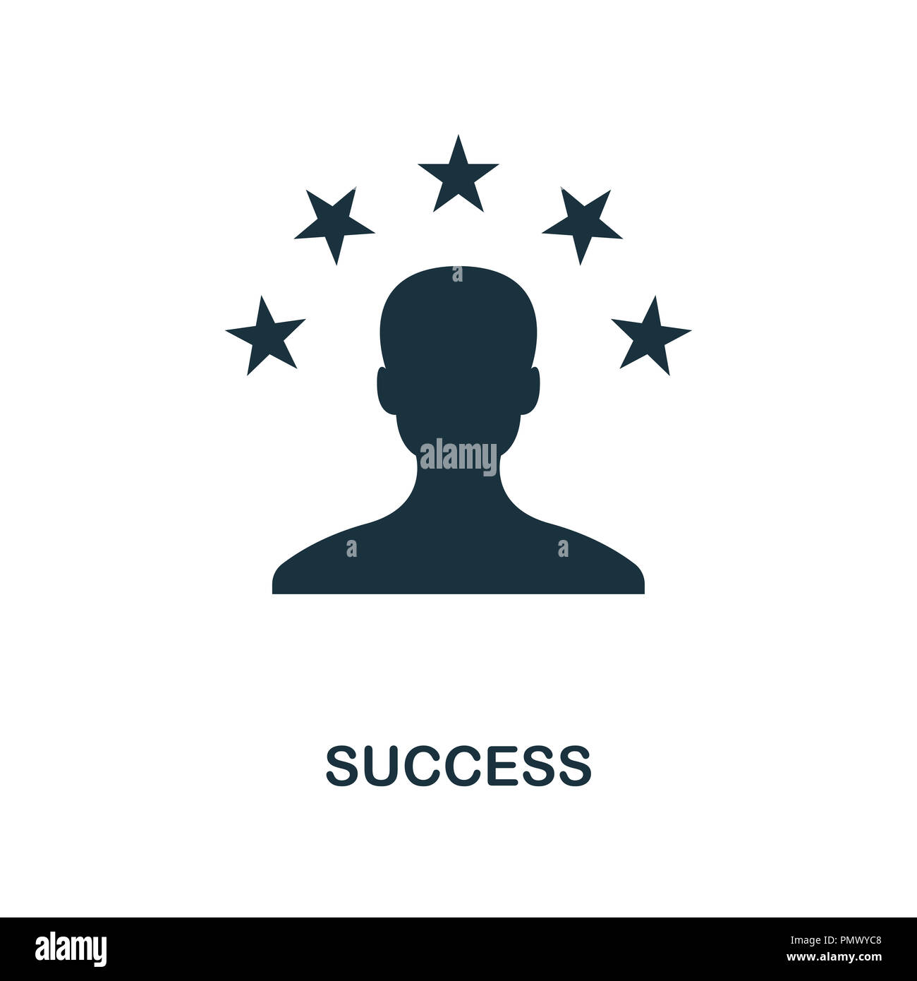 Erfolg Symbol. Schwarzweiß-Design von Business Collection. UI. Pixel ...