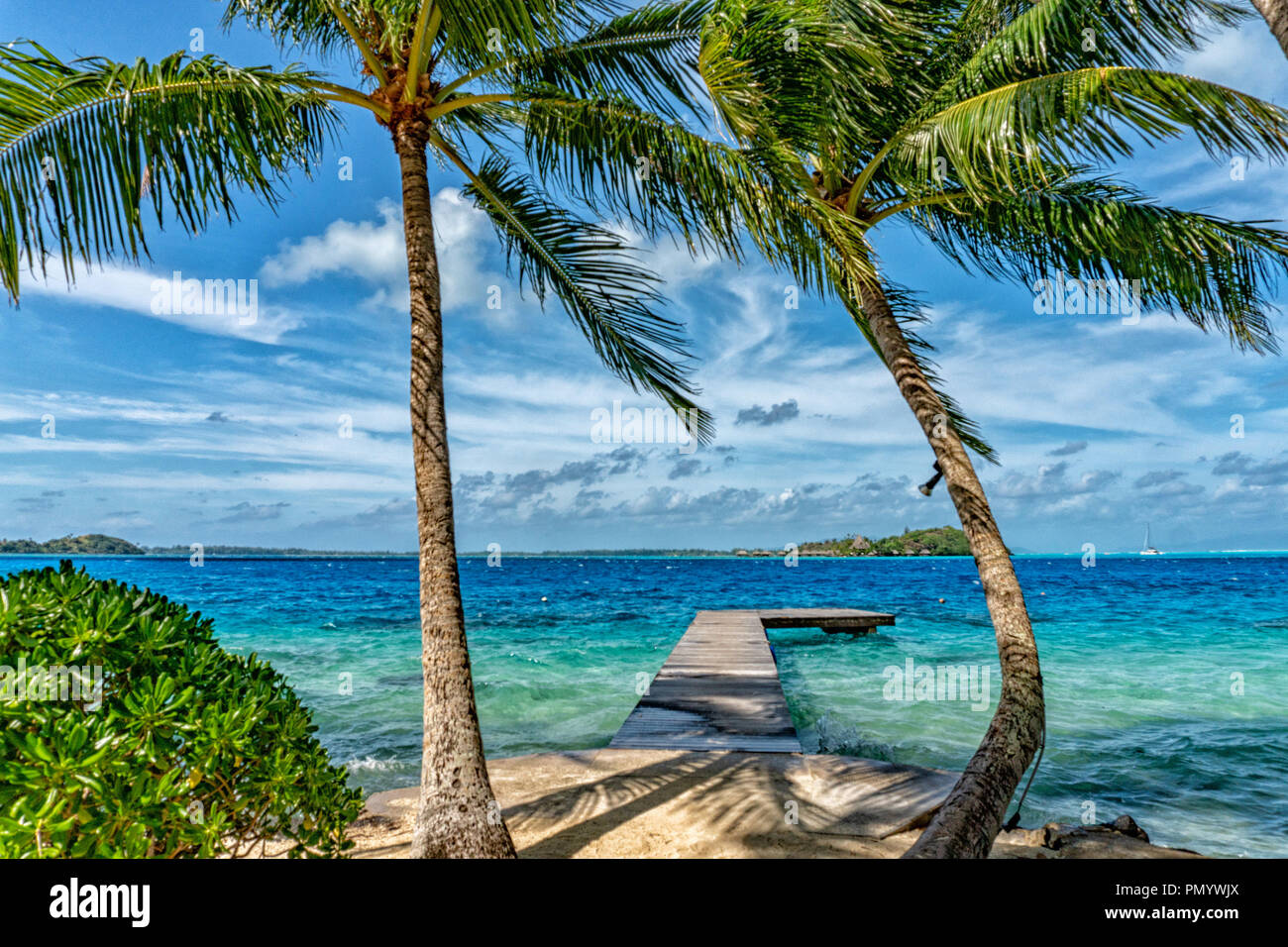 Insel Bora Bora Französisch-polynesien Antenne Flugzeug Panorama ...