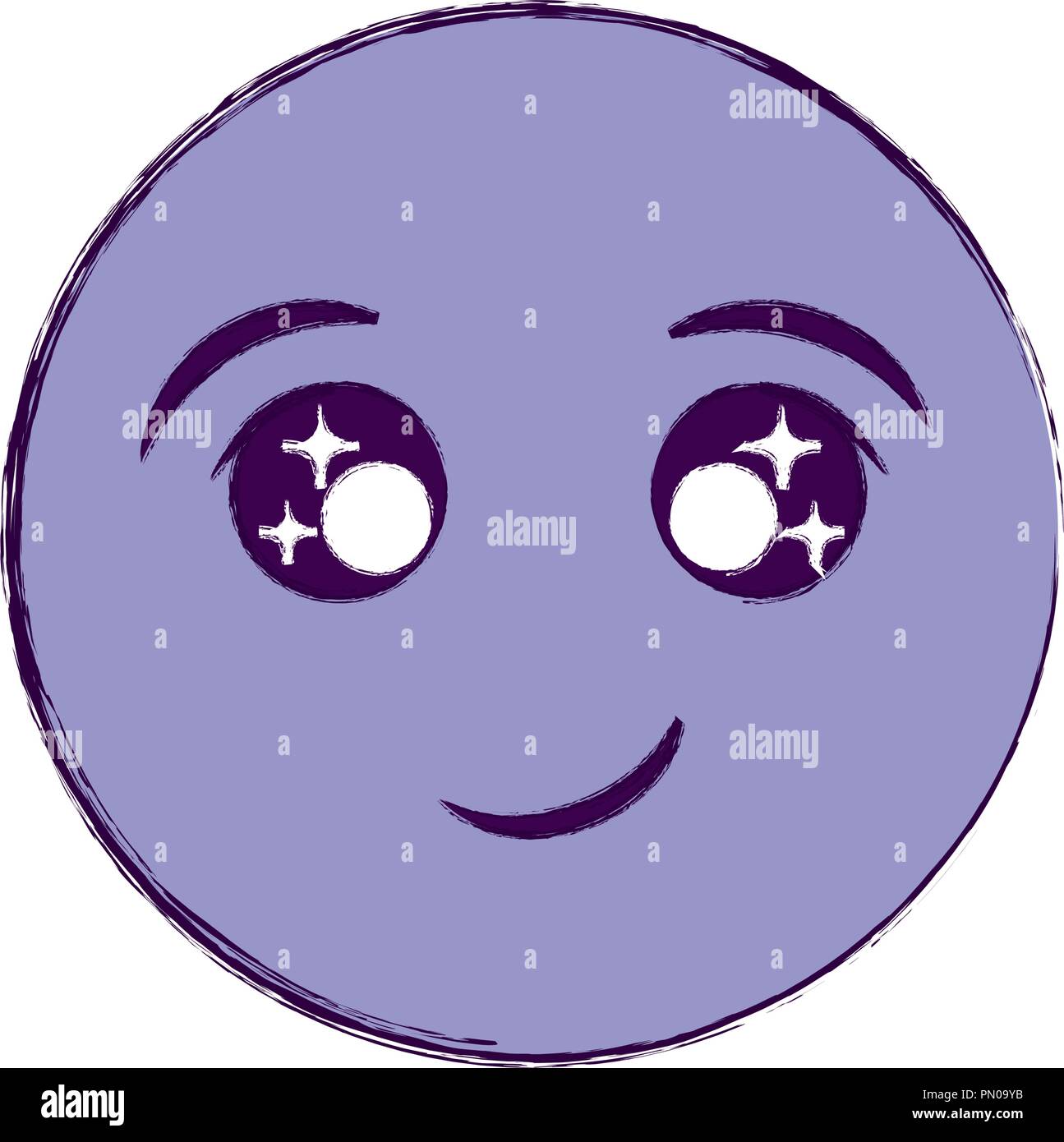 Lachendes Smiley Emoticon Gesicht lila Vector Illustration Stock ...
