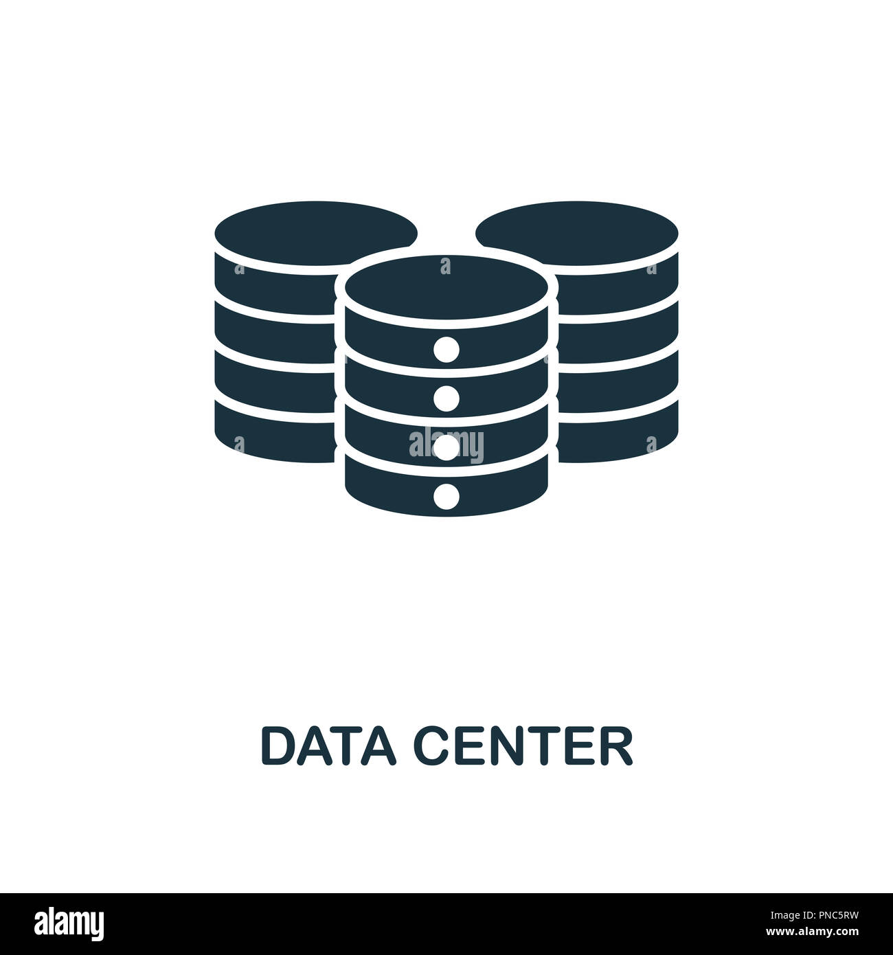Data Center Symbol. Schwarzweiß-Design von großen Sammlung von Daten ...
