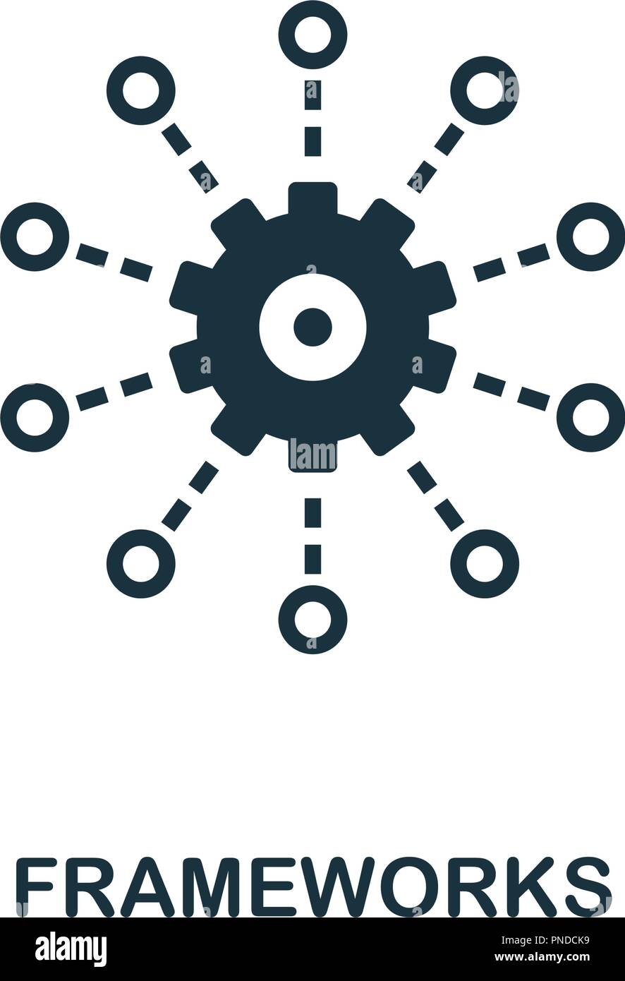 Frameworks Symbol. Schwarzweiß-Design von großen Sammlung von Daten. UI ...