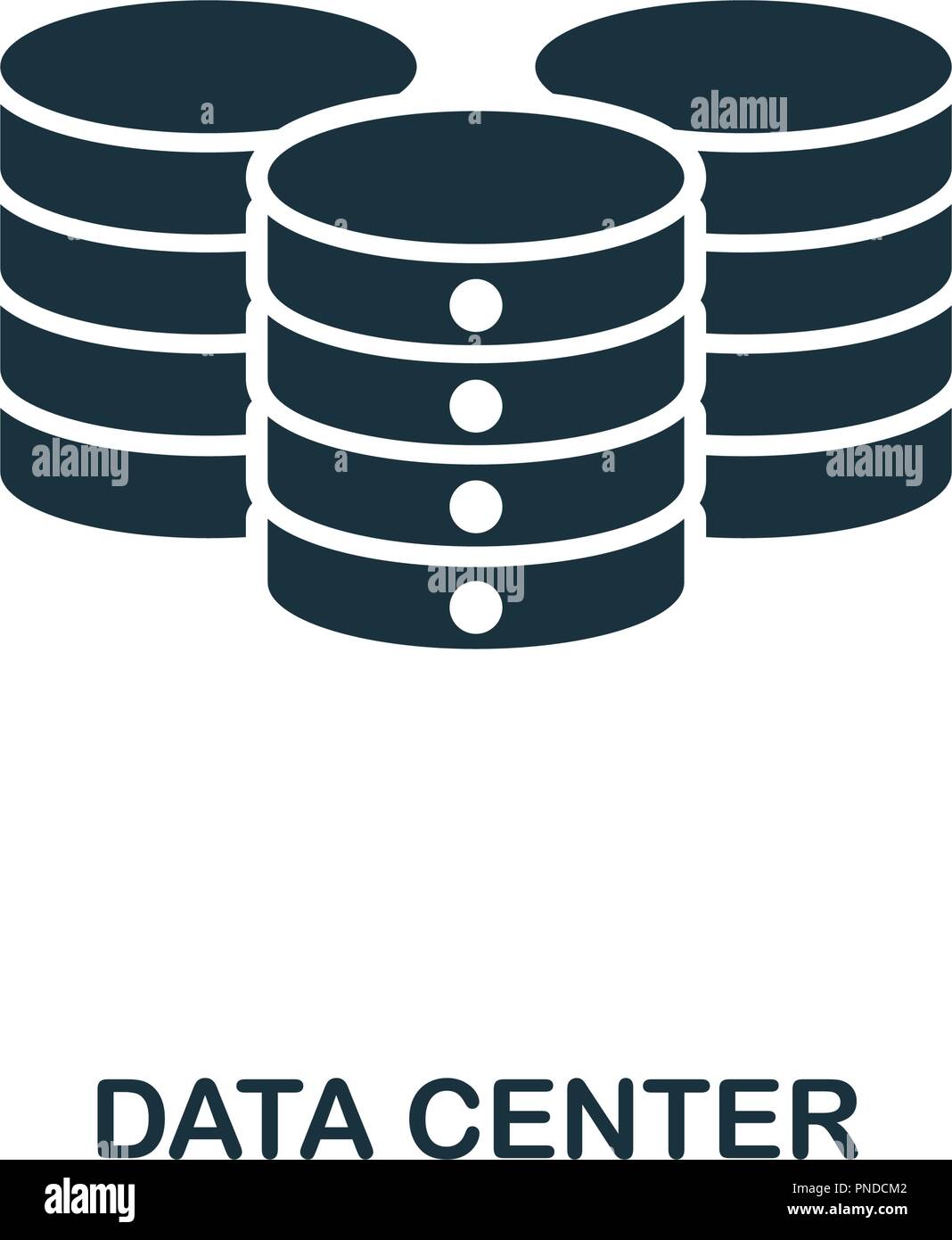 Data Center Symbol. Schwarzweiß-Design von großen Sammlung von Daten ...