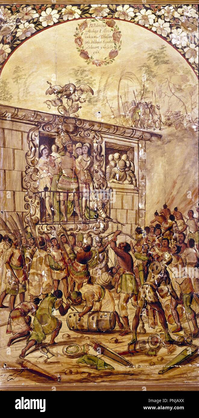 CONQUISTA DE MEXICO - PRESENTAN EIN MOCTEZUMA Y LO APEDREAN - SOLDADOS ...