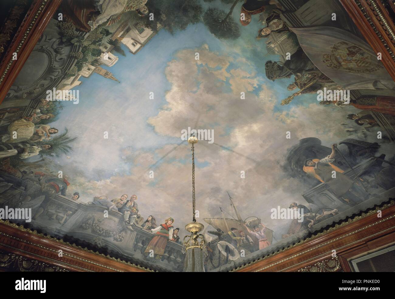 TECHO DEL MINISTERIO DE HACIENDA EN EL QUE APARECEN REPRESENTADAS TODAS ...