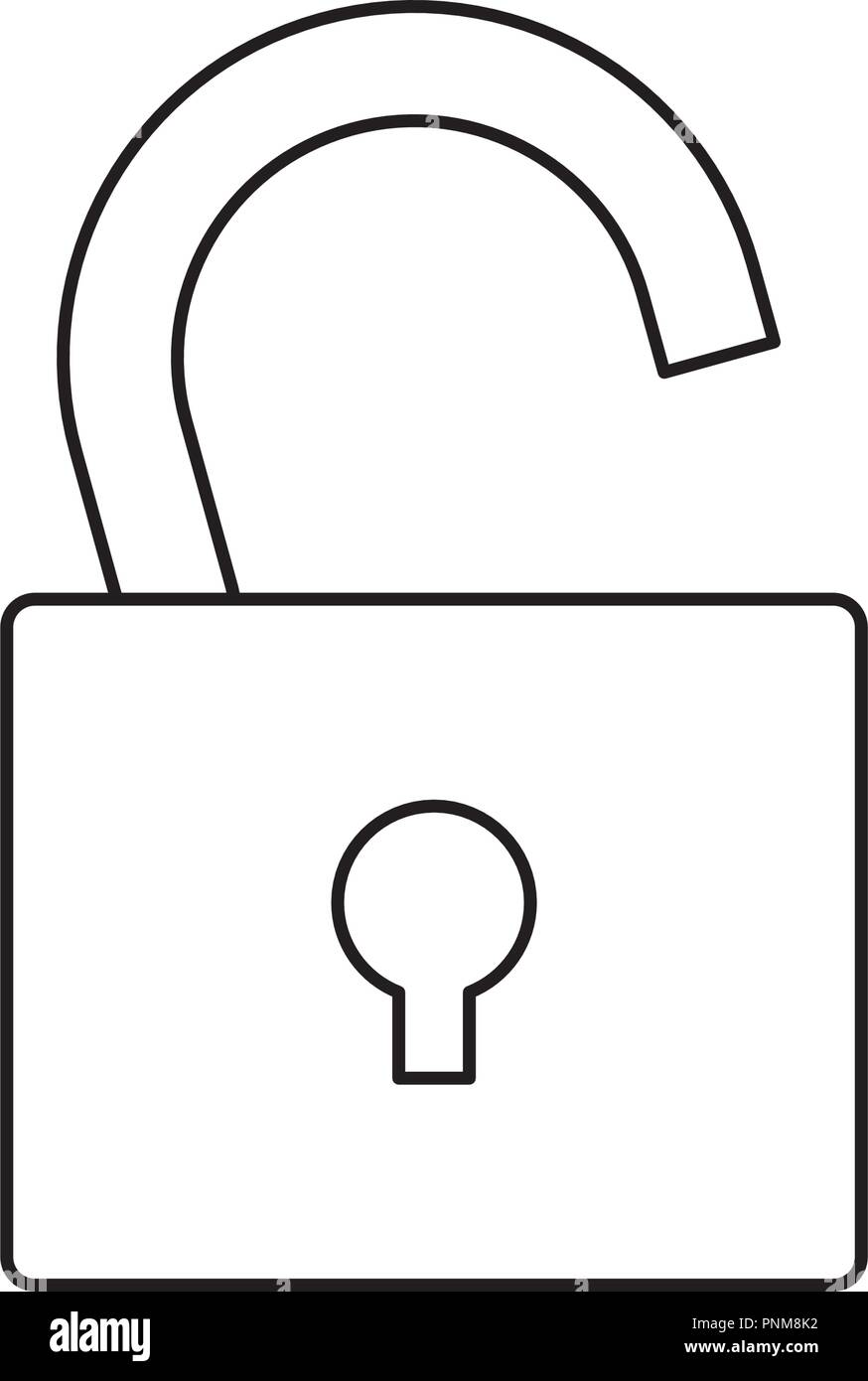 Schloss geöffnet Sicherheit Schutz symbol Vektor-illustration dünne ...