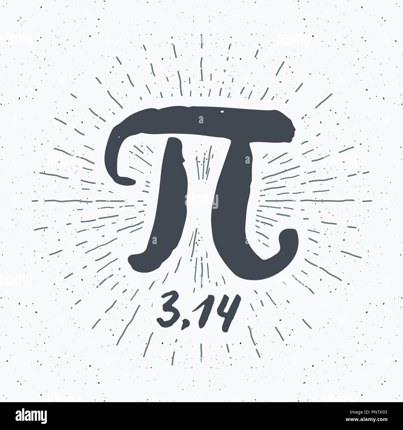 Symbol für Pi Hand gezeichnet Symbol, Grunge kalligrafischen ...