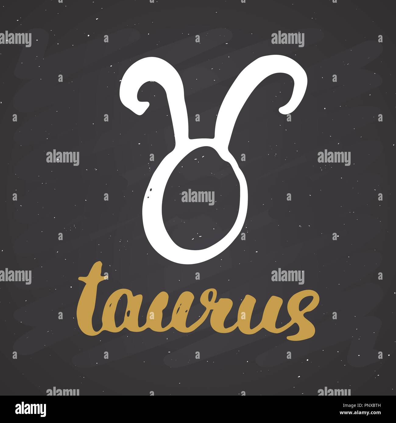 Sternzeichen Stier und Beschriftung. Hand Horoskop Astrologie Symbol ...