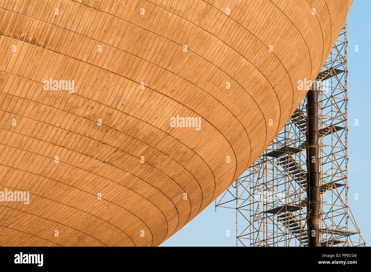 Gerüst Treppe zum Ei bei der Konstruktion von Empire State Plaza in ...