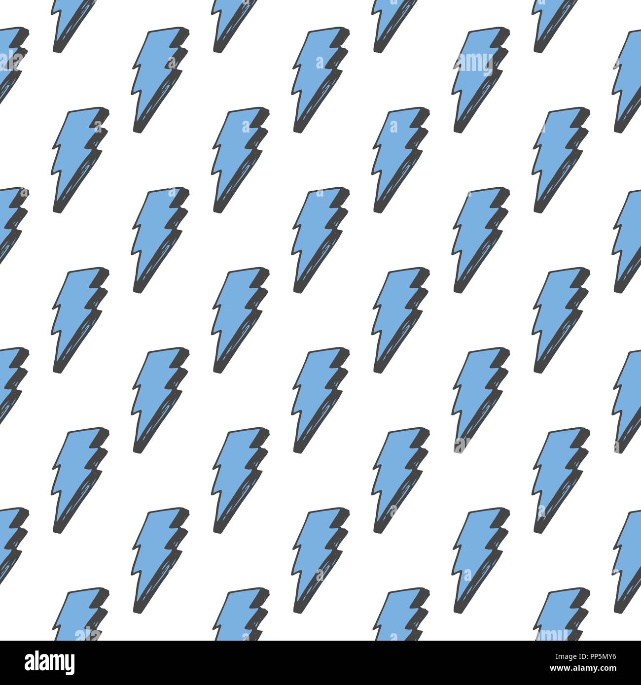 Blitz nahtlose Muster Vector Illustration. Hand gezeichnet skizziert ...