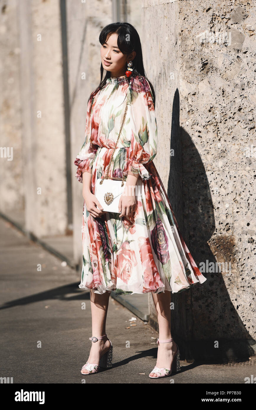 Mailand, Italien - 23 September, 2018: Street Style Outfits vor dem ...