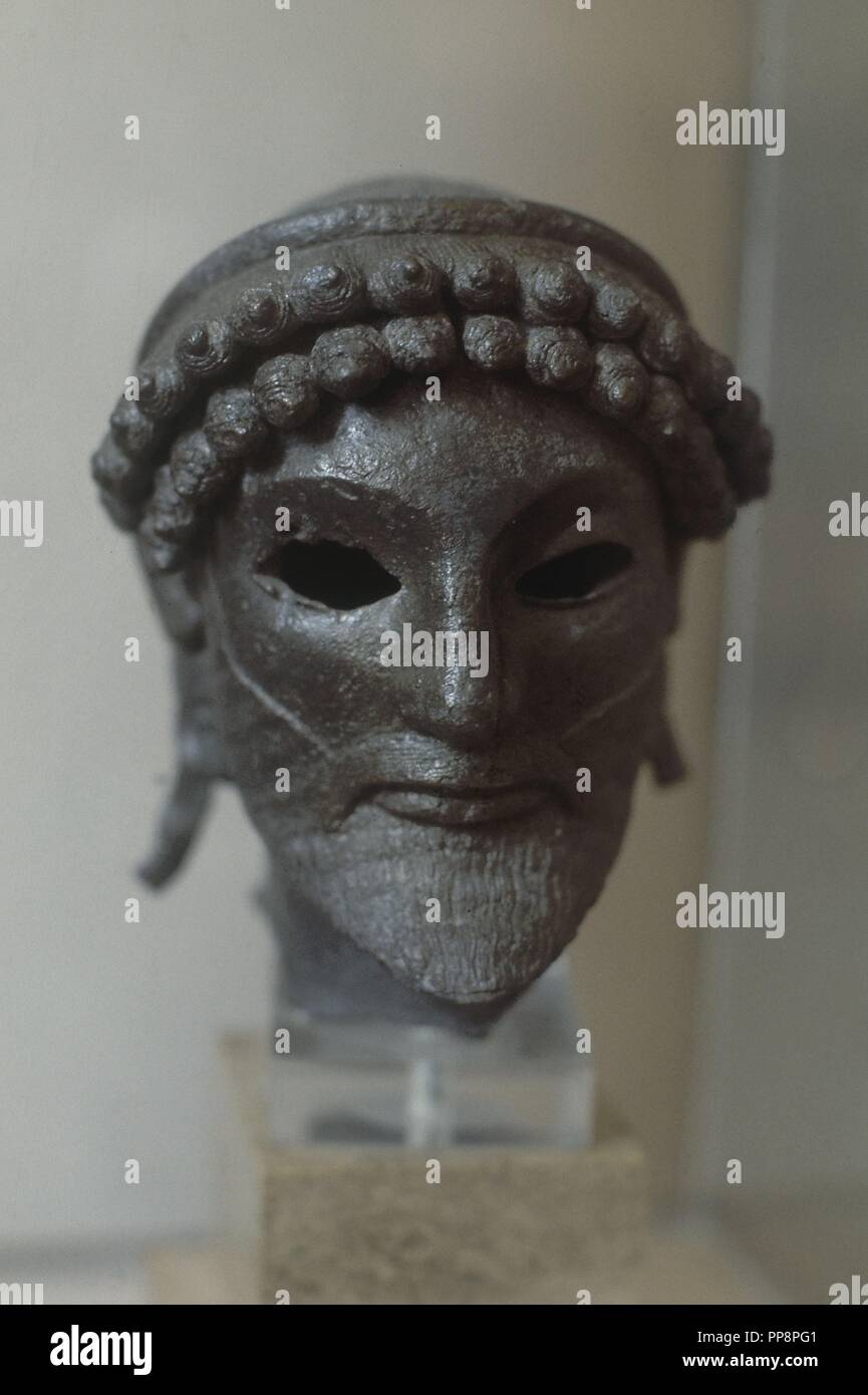 CABEZA DE ZEUS EN BRONCE HALLADA EN OLIMPIA - 490 AC-ESTILO SEVERO ...