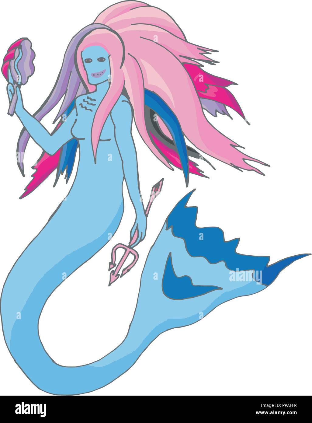 Cartoon mermaid Stock-Vektorgrafiken kaufen - Alamy