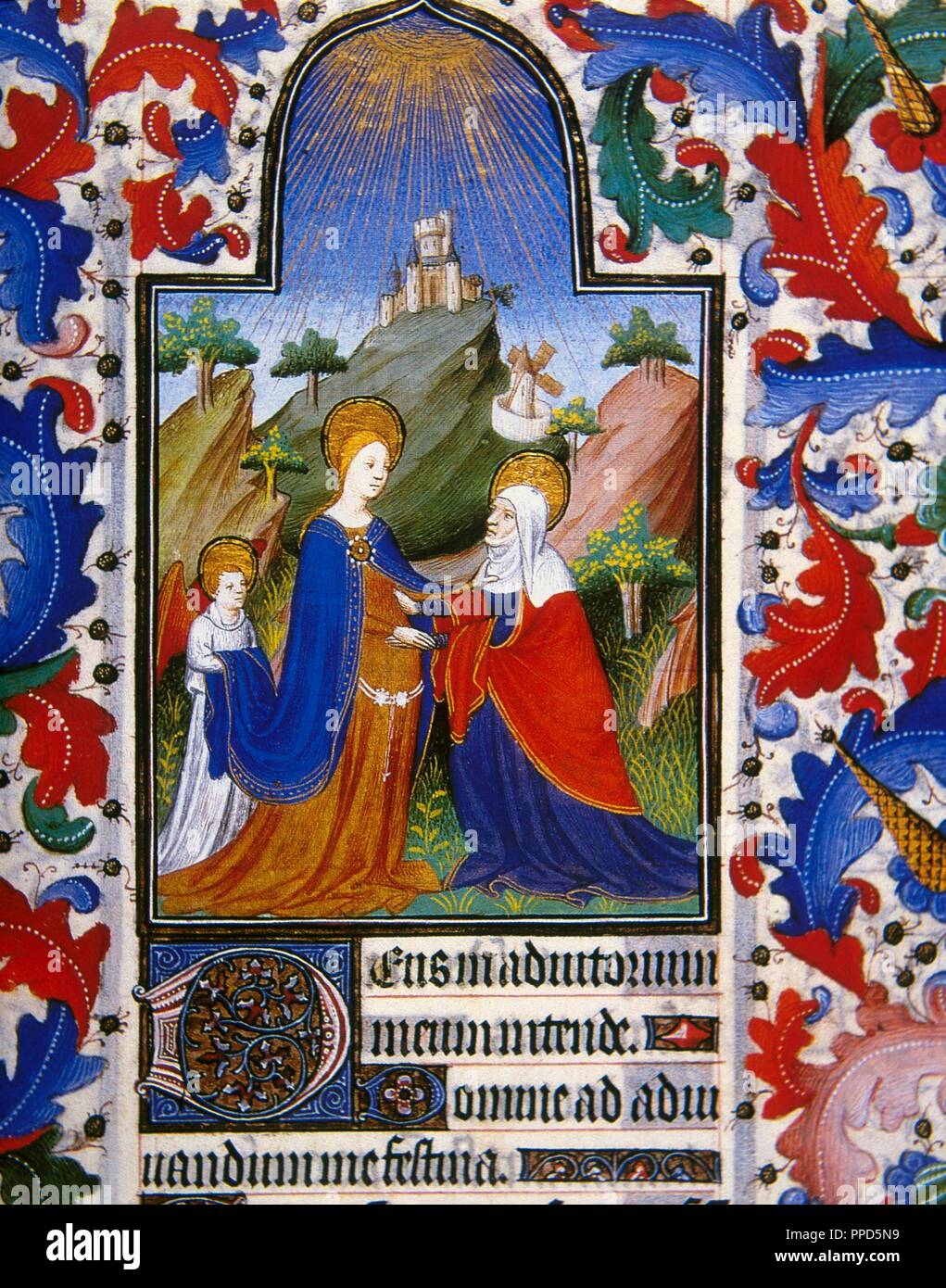 Visitation. Maria besucht Elisabet. Maria ist schwanger mit Jesus und ...