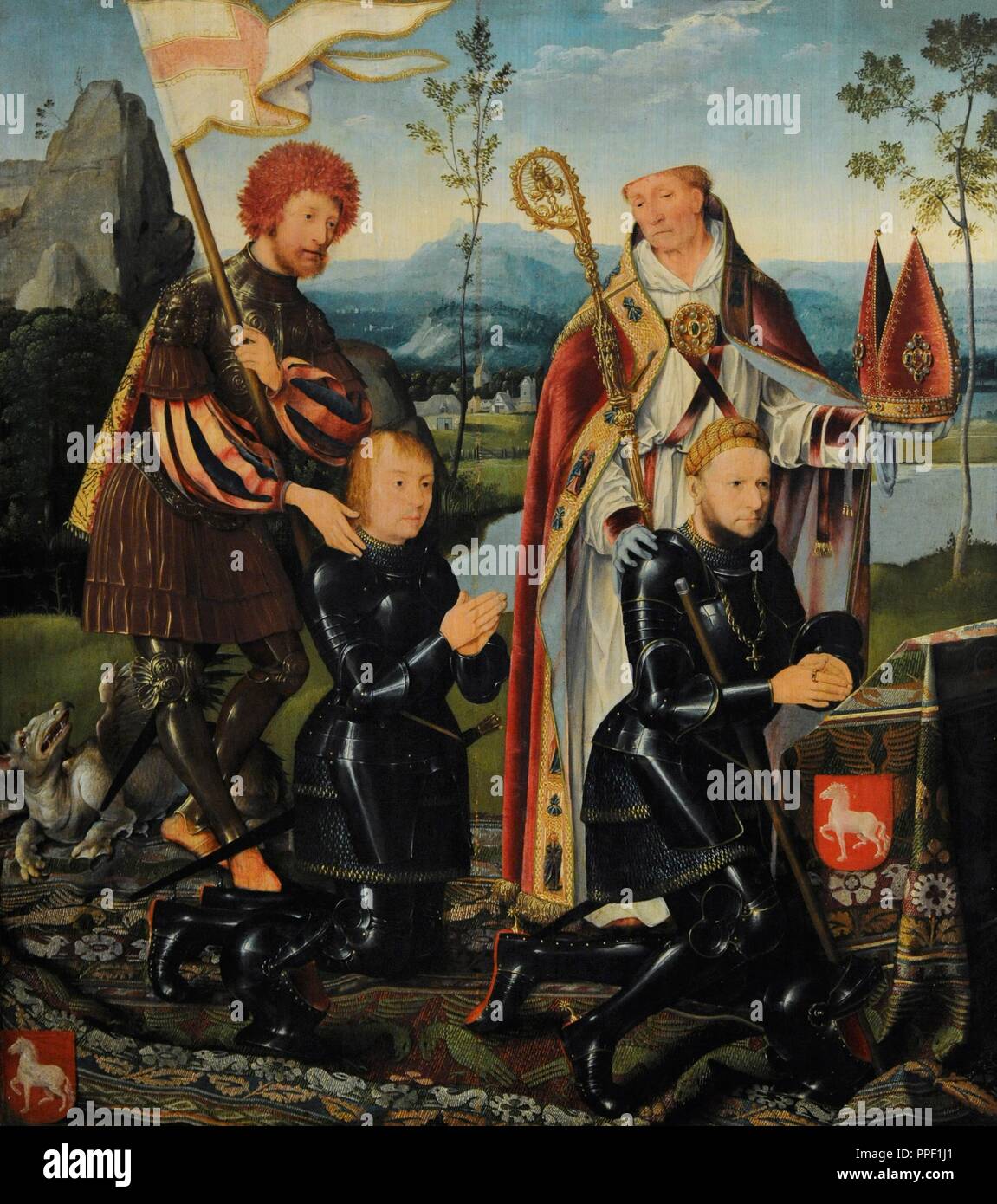 Joos van Cleve (1485-1540/1541). Flämische Maler. Triptychon mit dem Tod von Maria, 1515 ...