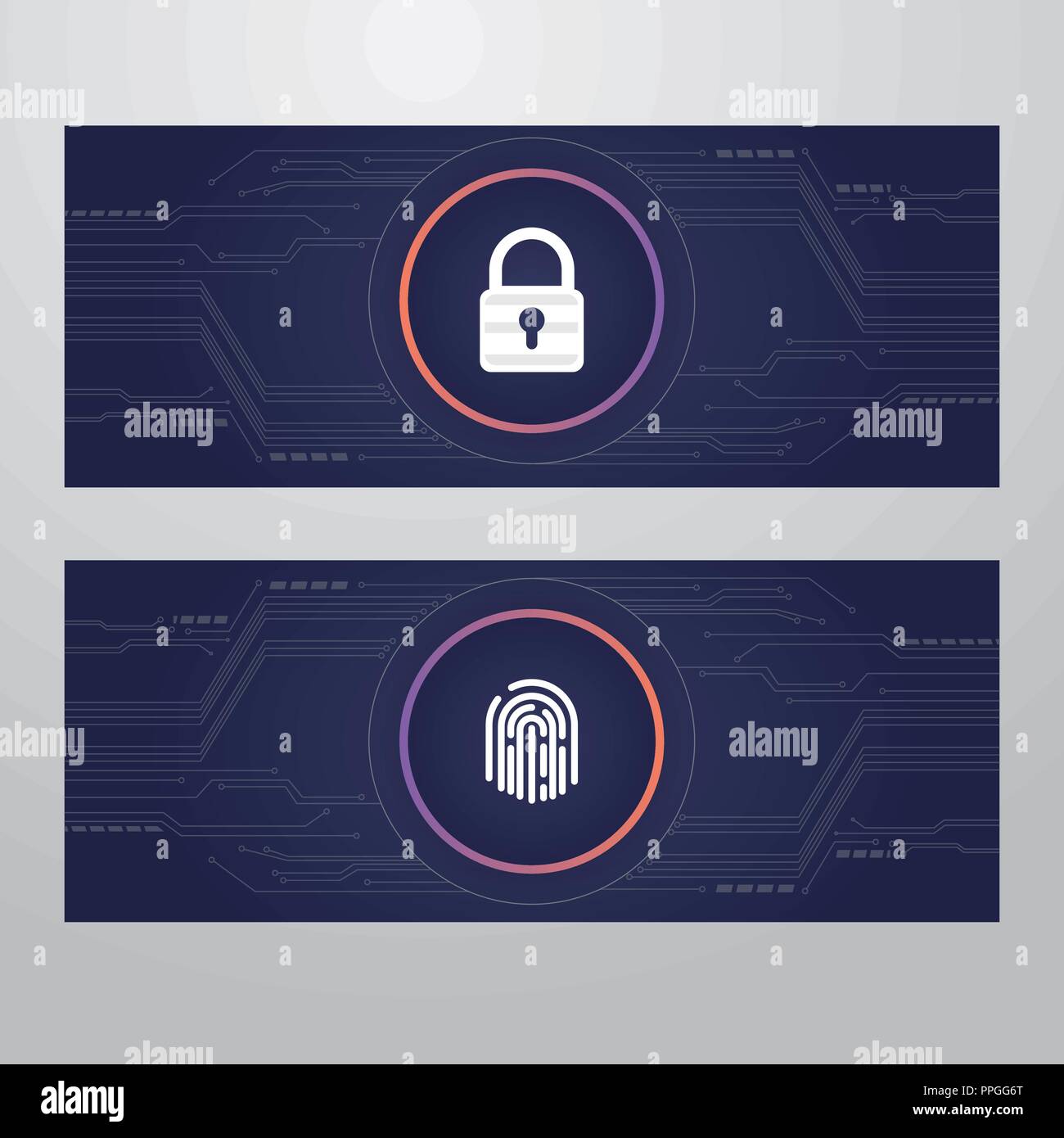 Cyber Security Lock-Fingerabdruck Access Card Template Design Stock ...