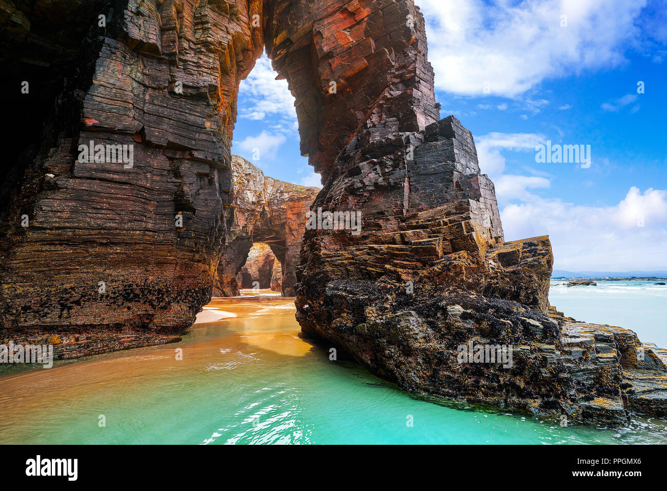 Playa de las Catedrales Catedrais Strand in Ribadeo Galicien Lugo ...