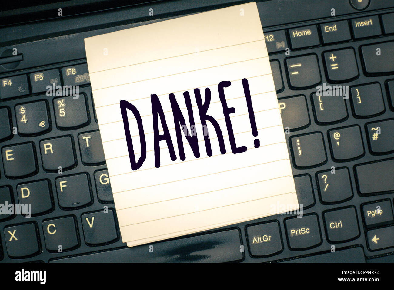 Schreiben Hinweis, Danke. Business foto Präsentation als informelle ...