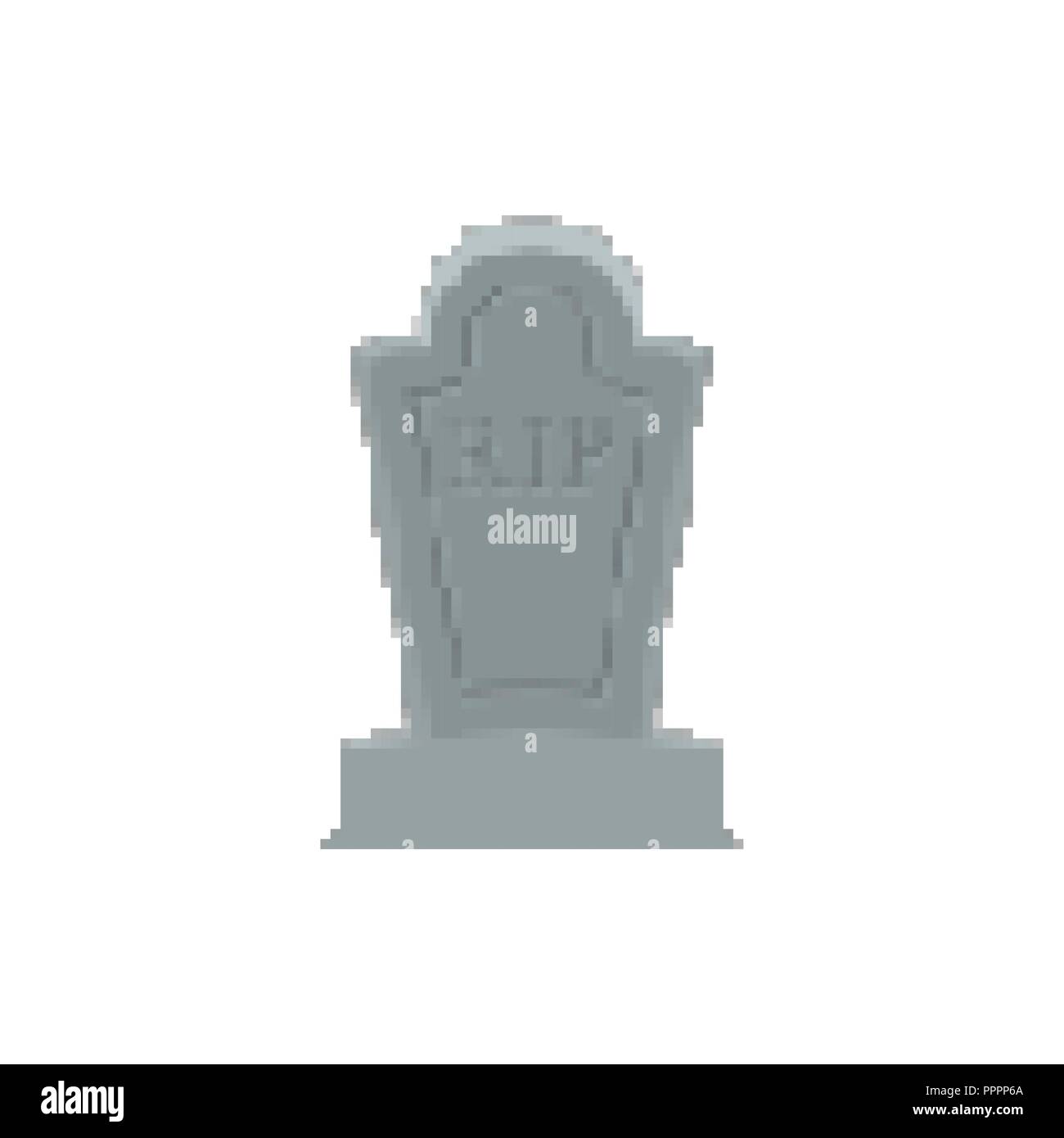 Grab pixel Art Grab 8 Bit. Grabstein Halloween. RIP-Friedhof Vector ...