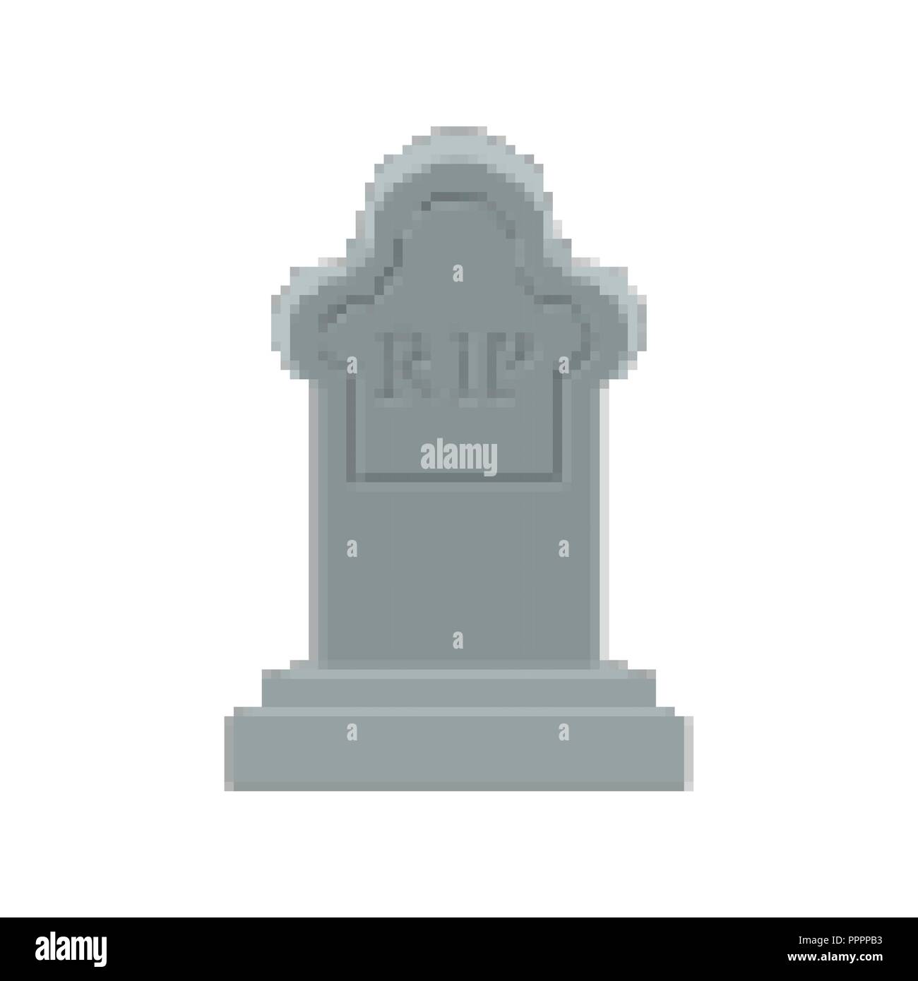 RIP-pixel Art Grab 8 Bit. Grabstein Halloween. Grab Friedhof Vector ...